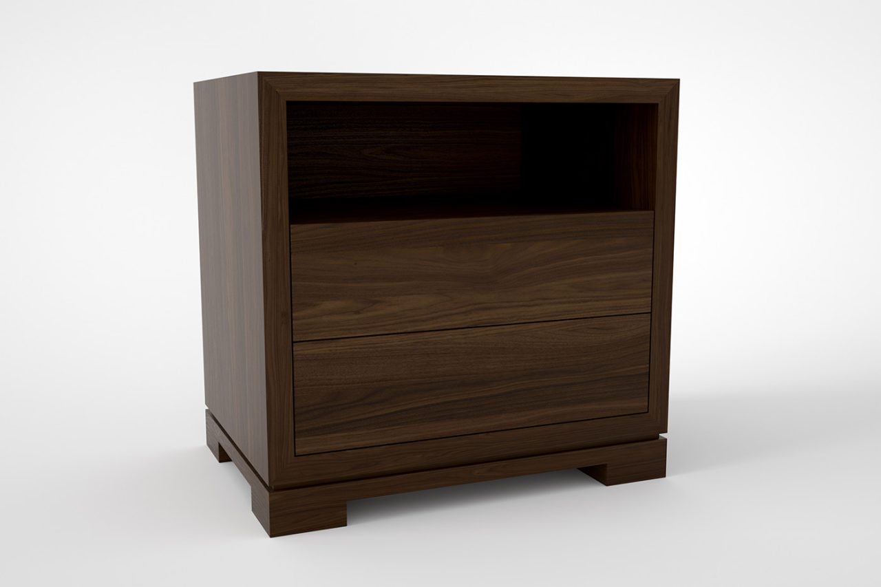 Duncan large 2-drawer side table (open shelf) - Charlotte James Furniture